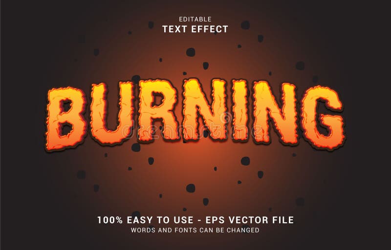 Burning Editable Text Effects Design Stock Vector - Illustration of burning, editable: 240737658