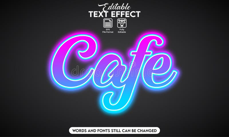 Editable Text Effect Cafe Style Stock Vector - Illustration of ...