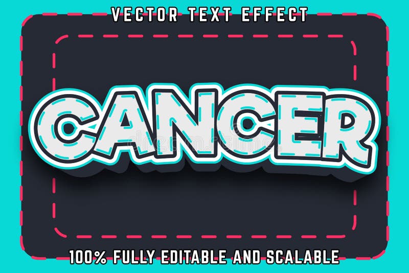Editable Text Effect Cancer with New Cartoon Style Stock Vector ...