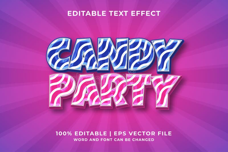 Editable Text Effect Candy Party Template Style Premium Vector Stock Illustrations – 8 Editable ...