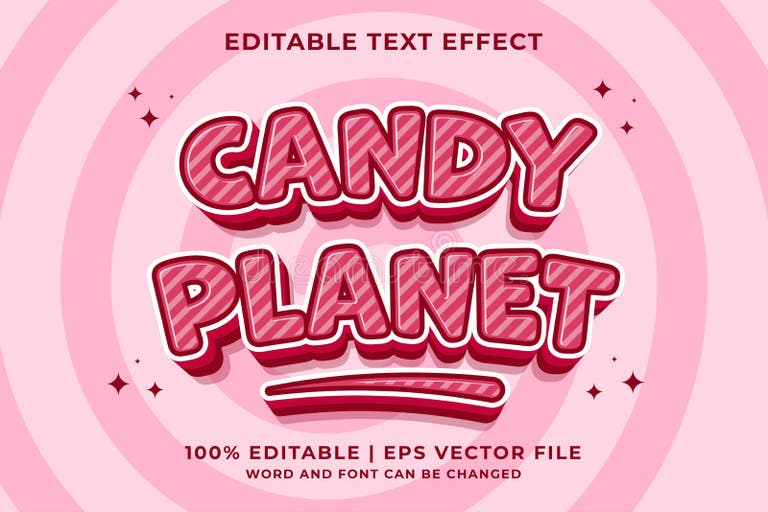 Editable Text Effect Candy Planet 3d Cartoon Template Style Premium ...
