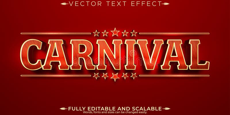 Editable Text Effect, Carnival Circus Text Style Stock Vector - Illustration of editable ...