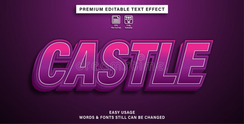 Editable Text Effect Castle Stock Vector - Illustration of abstract ...