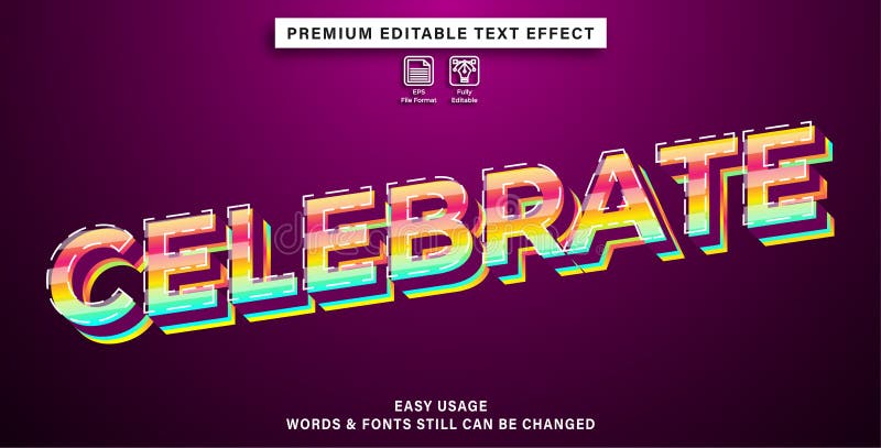 Editable Text Effect Celebrate Stock Vector - Illustration of graphic ...