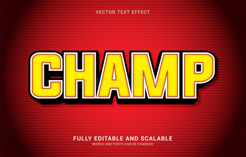 Editable Text Effect, Champ Style Stock Illustration - Illustration of ...