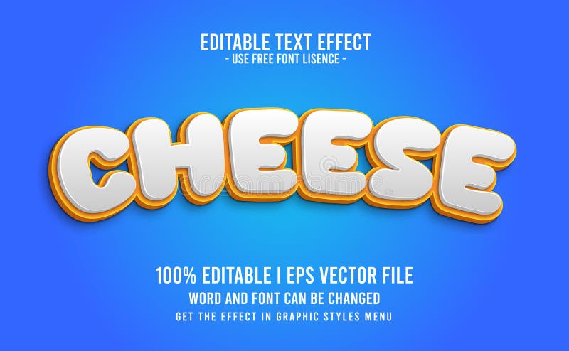 Editable Text Effect - Cheese Style Template Premium Vector. Stock Vector - Illustration of ...