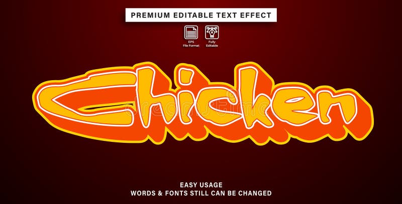 Editable Text Effect Chicken Style Stock Vector - Illustration of ...