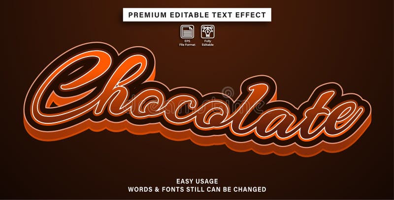 Editable Text Effect Chocolate Stock Illustrations – 199 Editable Text Effect Chocolate Stock ...