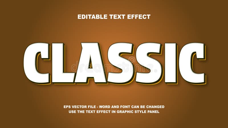 Editable Text Effect Classic 3D Vector Template Stock Vector - Illustration of text, gold: 337191034