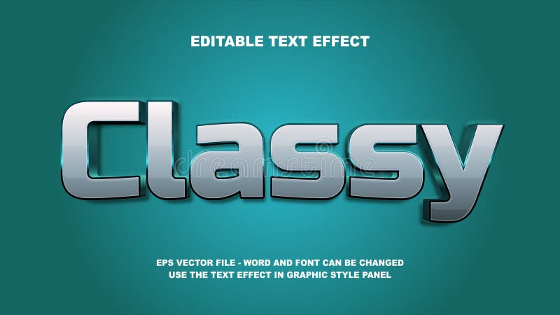 Editable Text Effect Classy 3D Vector Template Stock Vector ...