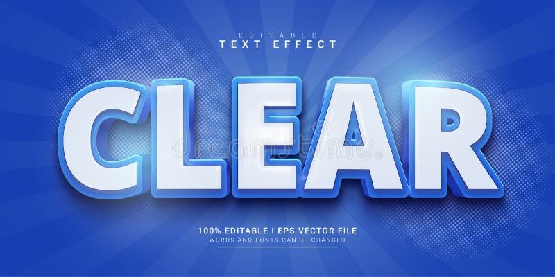 Editable Text Effect Clear 3d Text Style Stock Vector - Illustration of ...