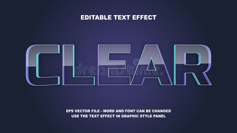 Editable Text Effect Clear 3D Vector Template Stock Vector ... Editable Text Effect Clear 3D Vector Template Stock Vector ...
