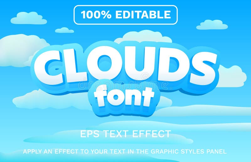 Editable Text Effect. Clouds Font, Flash Sale Template. Retro Style. Vector Illustration Stock ...