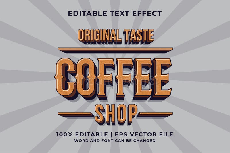 Editable Text Effect - Coffee Shop Vintage Template Style Premium ...