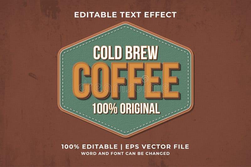 Editable Text Effect - Cold Brew Coffee Retro Template Style Premium ...