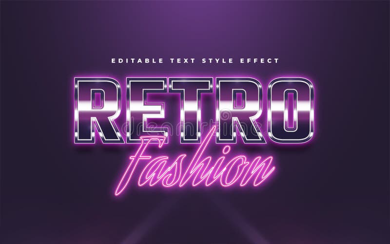 Retro Vintage Text Effect Editable 70s and 80s Text Style Stock Vector ...