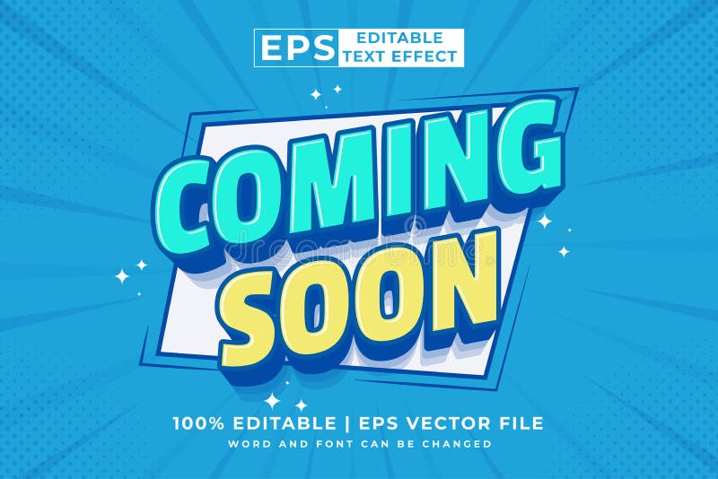 Editable Text Effect Coming Soon 3d Cartoon Template Style Premium ...