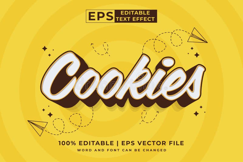 Editable Text Effect Cookies 3d Cartoon Cute Style Premium Vector Stock Vector - Illustration of ...