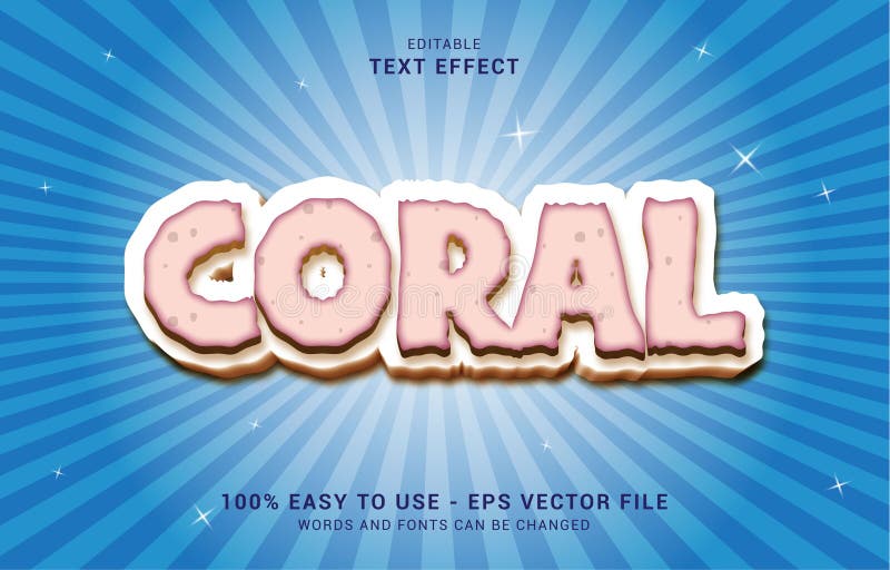 Editable Text Effect, Coral Style Stock Vector - Illustration of style ...