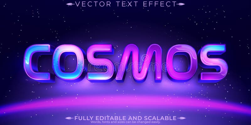 Editable Text Effect Cosmos, 3d Galaxy and Space Font Style Stock Vector - Illustration of text ...