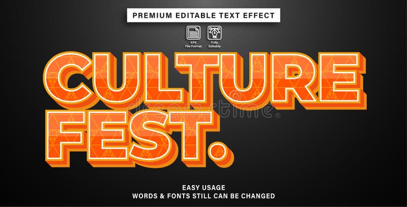Editable Text Effect Culture Fest Stock Vector - Illustration of fest ...