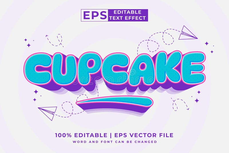 Editable Text Effect Cupcake Template Style Premium Vector Stock ...