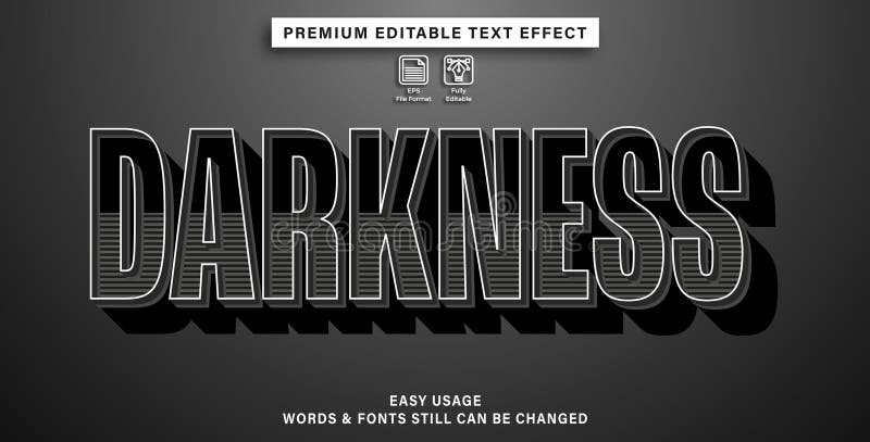 Editable Text Effect Darkness Style Stock Vector - Illustration of ...