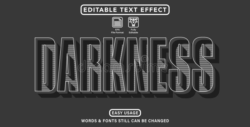 Editable Text Effect Darkness Style Stock Vector - Illustration of ...
