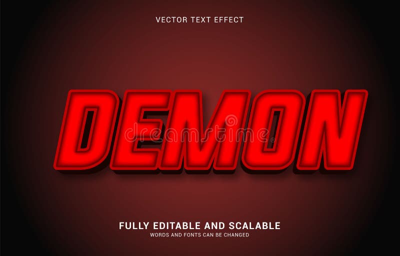 Editable Text Effect, Demon Style Stock Vector - Illustration of ...