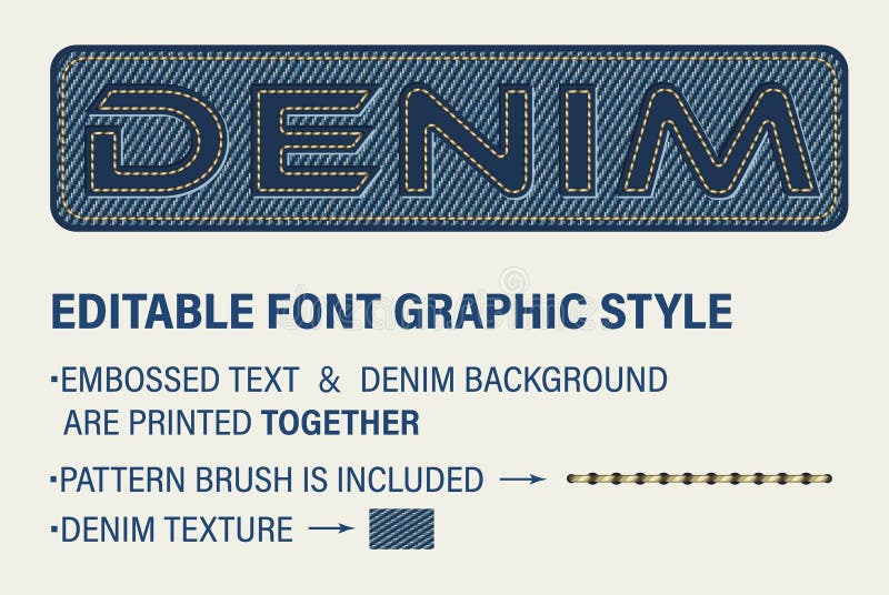 Editable Text Effect in Denim Style Stock Vector - Illustration of ...