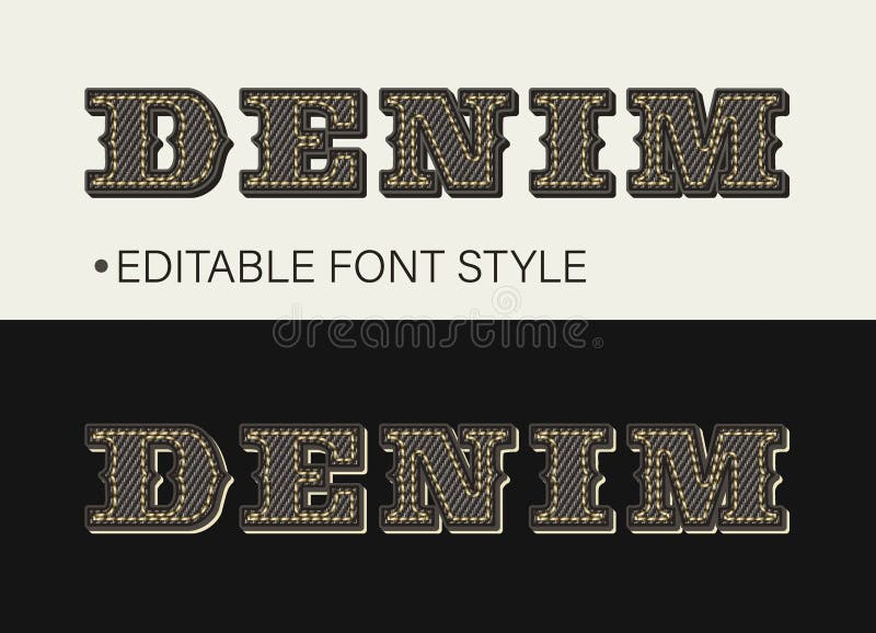 Editable Text Effect in Denim Vintage Style Stock Vector - Illustration ...
