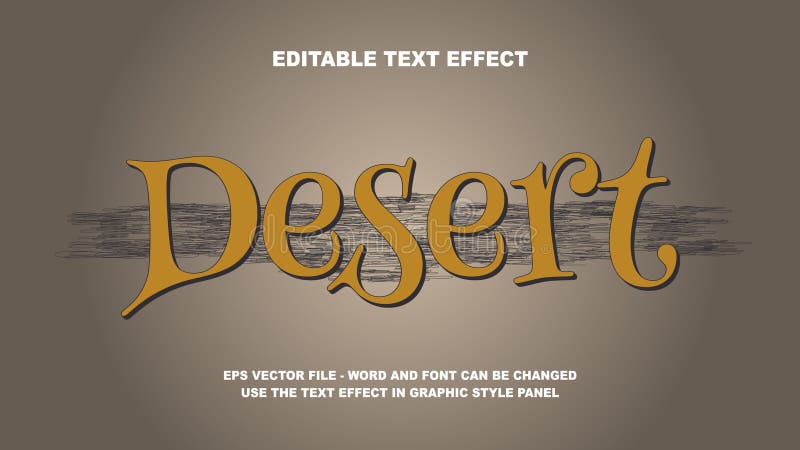 Editable Text Effect Desert 3D Vector Template Stock Vector - Illustration of graphic, alphabet ...