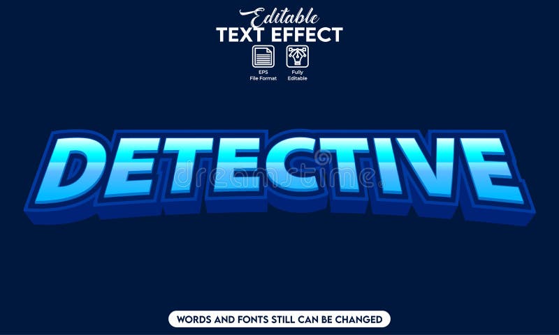 Editable Text Effect Detective Stock Vector - Illustration of graphic ...