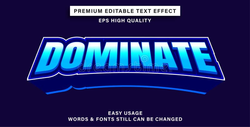 Editable Text Effect Dominate Esports Style Stock Vector - Illustration ...