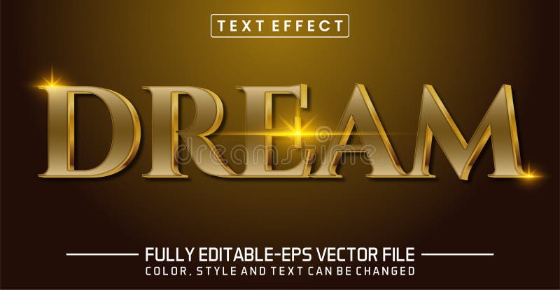 Editable Text Effect, Dream Text Style Theme Stock Vector ...
