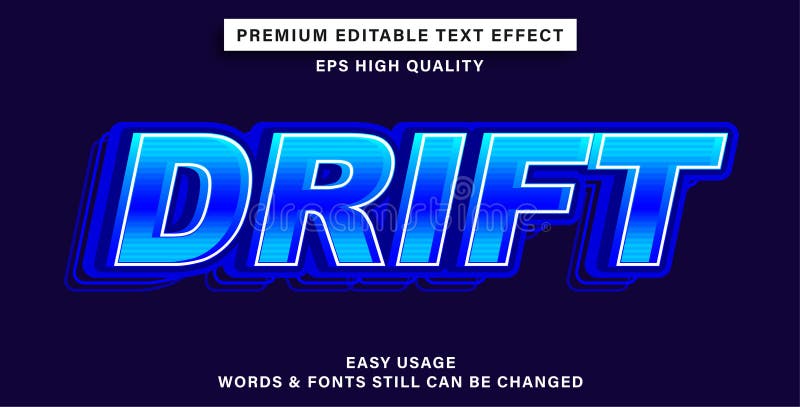 Editable text effect drift stock vector. Illustration of colorful ...