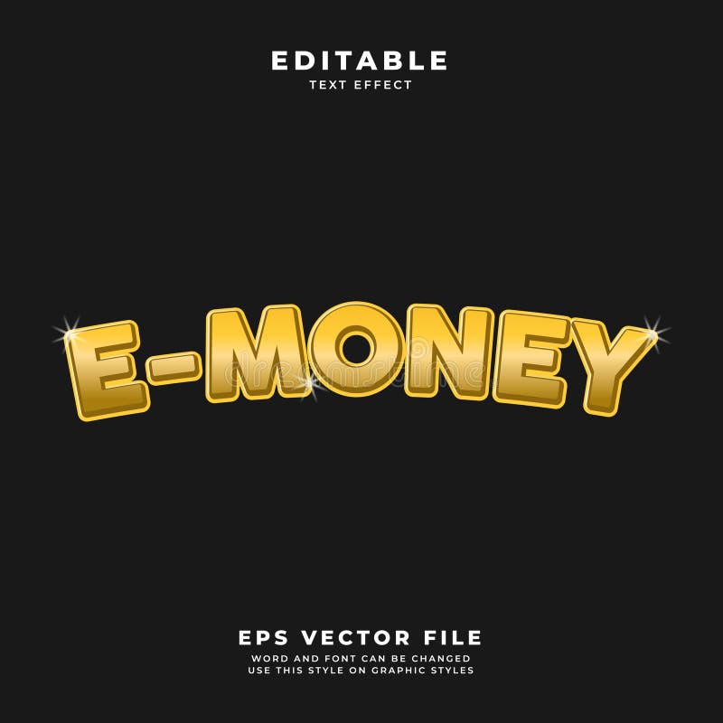 Editable Text Effect - E-money Style Concept. Stock Vector ...
