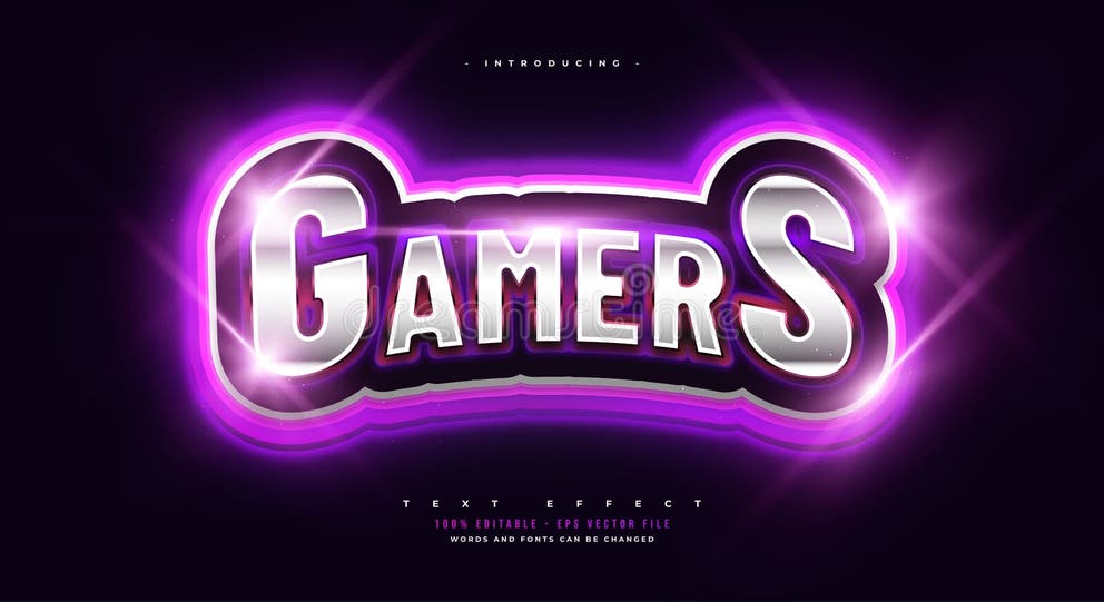 Editable Text Effect in E-sport Style. Purple E-sport Text Effect Stock ...