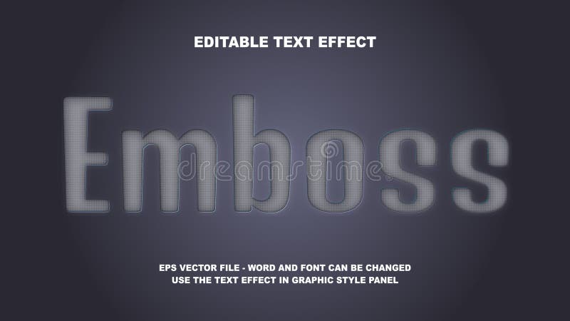 Editable Text Effect Emboss 3D Vector Template Stock Vector ...