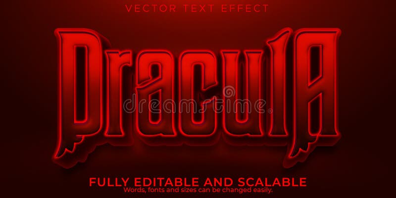 Dracula Vampire Text Effect, Editable Horror and Scary Text Style Stock ...