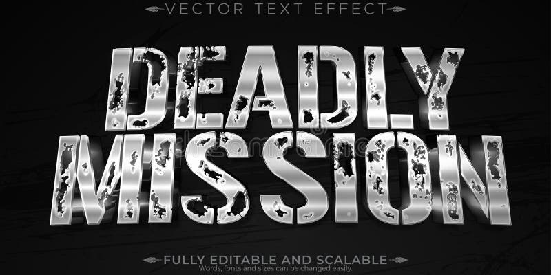 Mission Text Effect, Editable Metallic and Shiny Text Style Stock ...