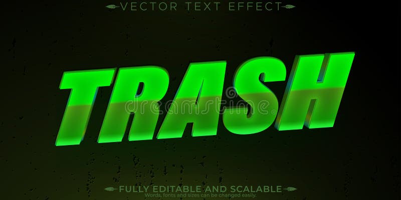 Trash Editable Text Effect, Editable Stinky and Garbage Text Style ...