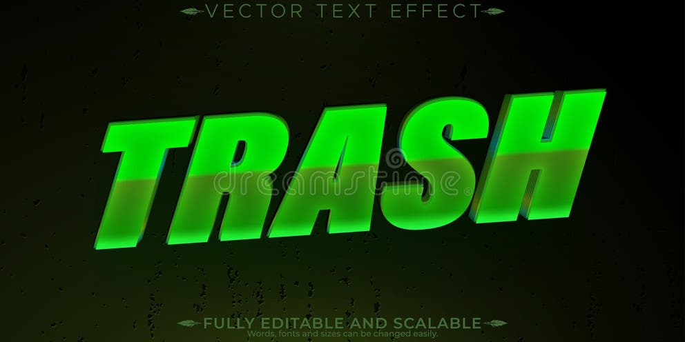 Trash Editable Text Effect, Editable Stinky and Garbage Text Style ...