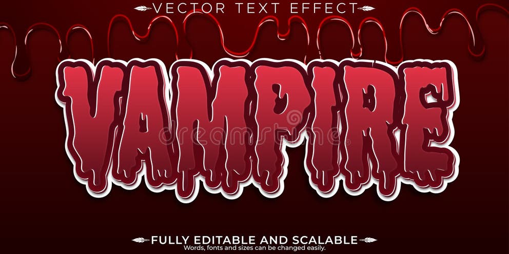 Vampire Text Effect, Editable Horror and Scary Text Style Stock Vector ...