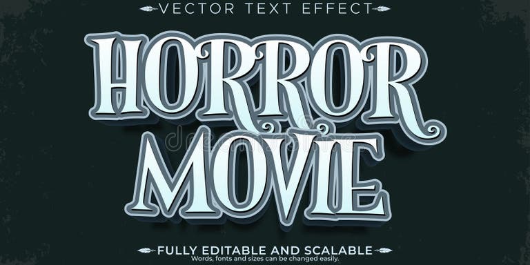 Horror Movie Text Effect, Editable Vintage and Scary Text Style Stock ...
