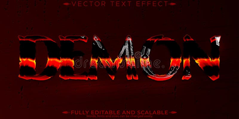 Demon Text Effect, Editable Evil and Supernatural Customizable Font ...