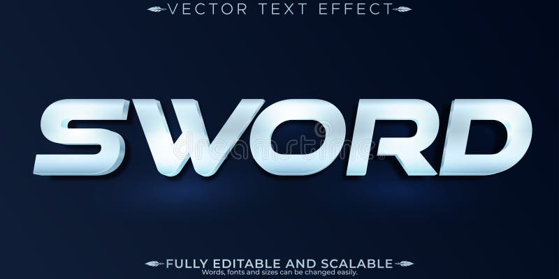 Sword Text Effect, Editable Blade and Medieval Customizable Font Style ...