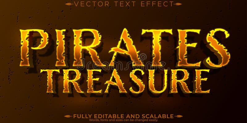 Pirates Text Effect, Editable Ship and Adventure Text Style Stock ...