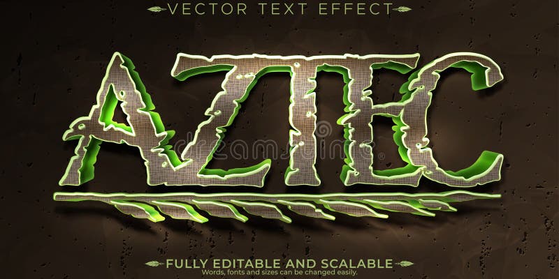 Aztec Ruin Text Effect, Editable Maya and Peru Text Style Stock Vector ...