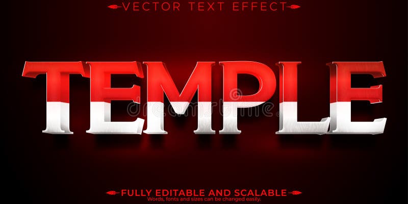 Indonesia Temple Text Effect, Editable Travel and Ancient Text Style ...